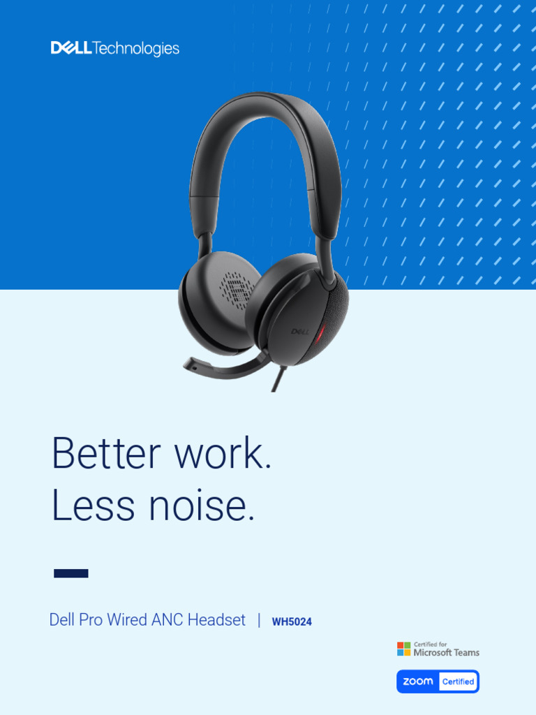 Dell Pro Wired Anc Headset wh5024 Datasheet | PDF | Headphones | Microphone