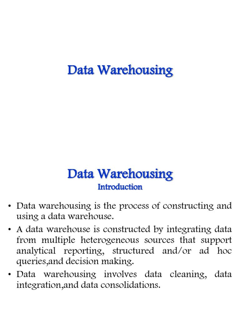 Understanding Data Warehousing Concepts | PDF | Data Warehouse | Data