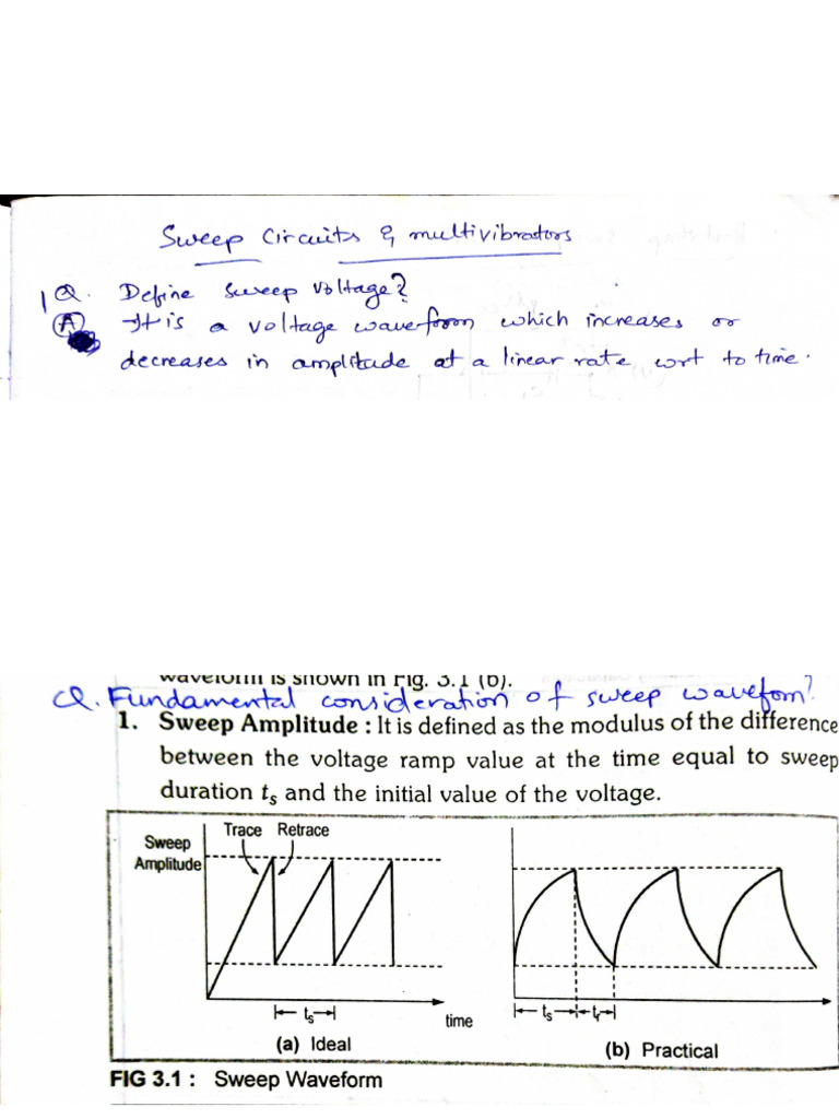 AEI EC CHAPTER 6 Sweep circuits and Multivibrators | PDF