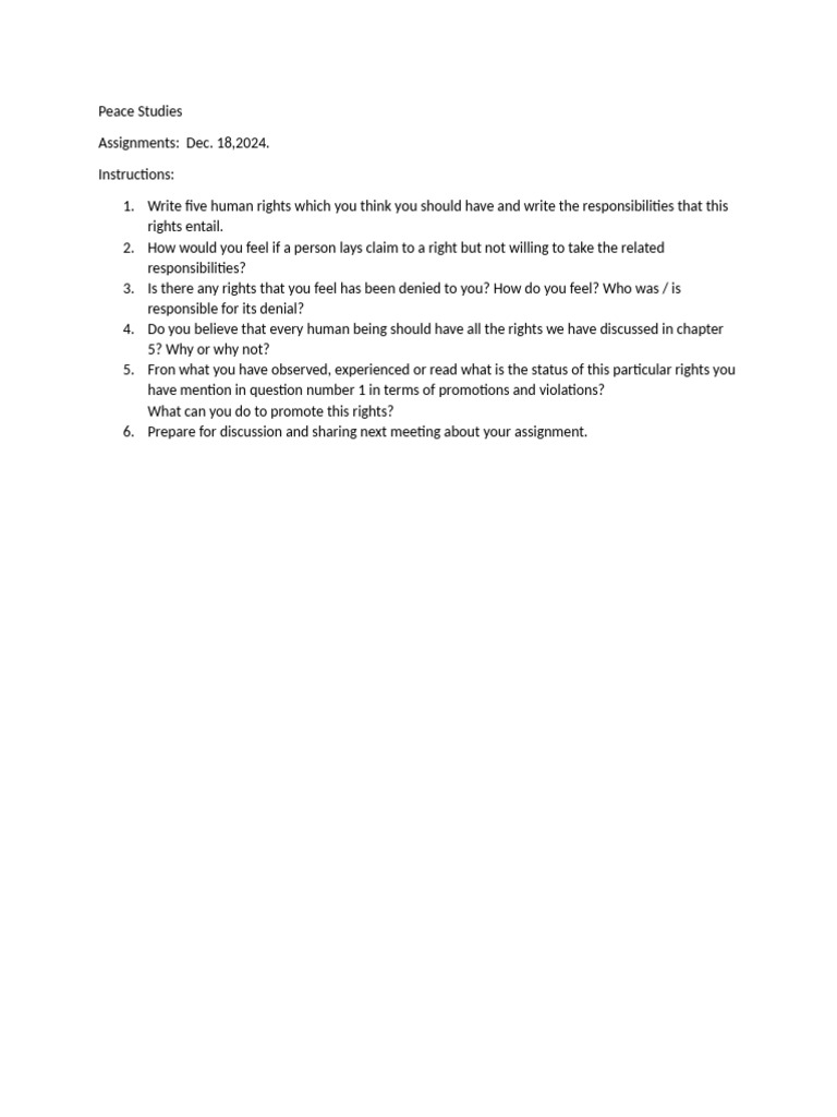 Human Dignity Assignments | PDF