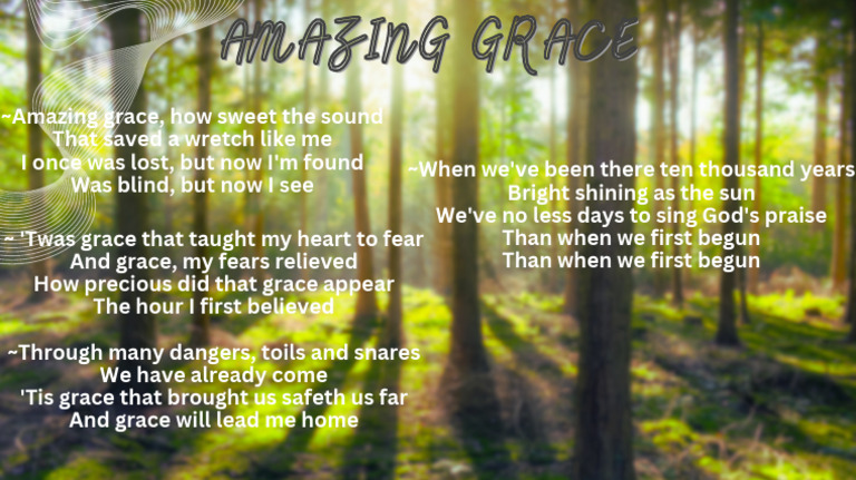 Amazing Grace Lyrics Document | PDF