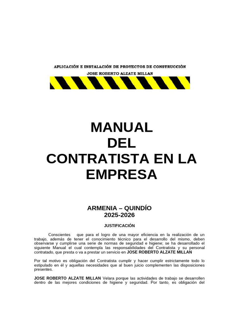 MANUAL DEL CONTRATISTA | PDF | Valores | Outsourcing