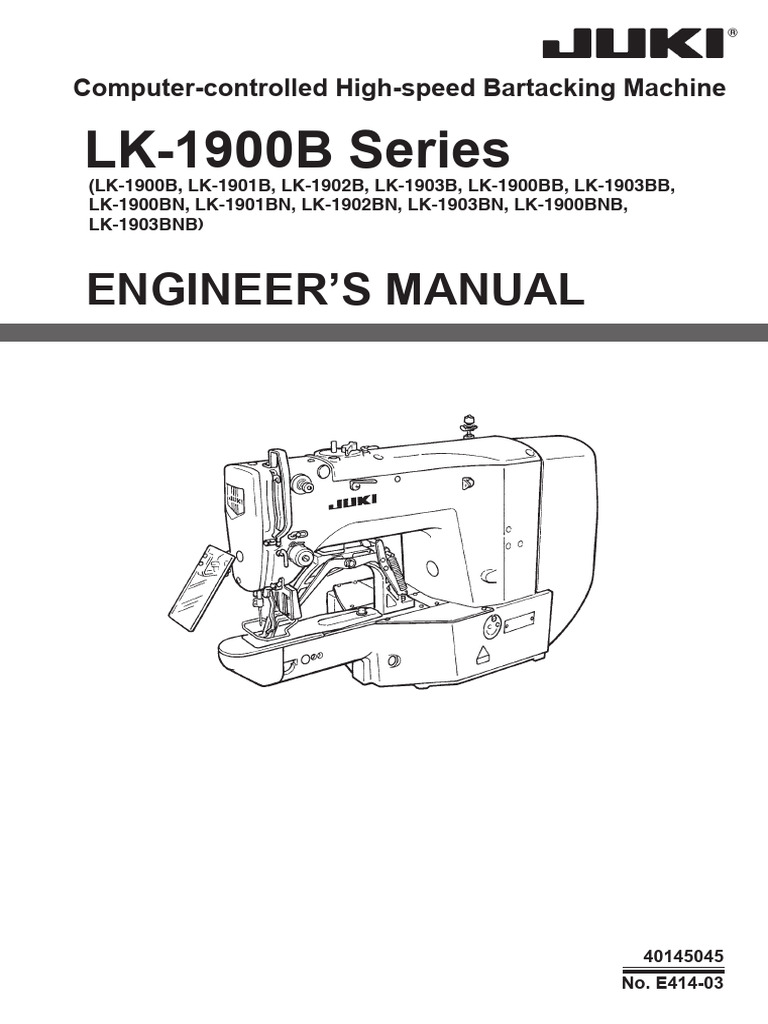 Juki LK-1900B Engineer's Manual | PDF | Electrical Connector | Switch