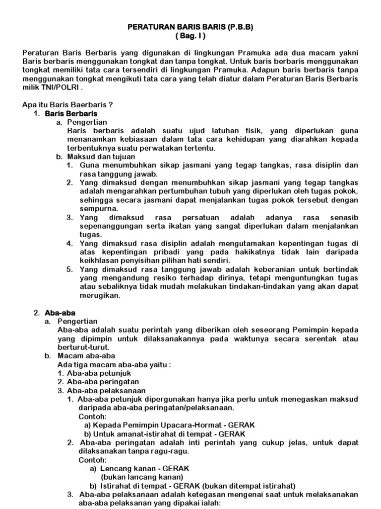 Materi Pramuka PBB | PDF