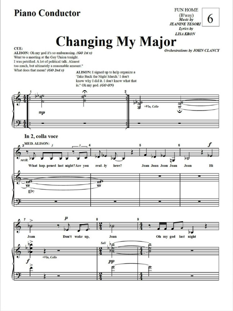 Changing My Major - Fun Home | PDF