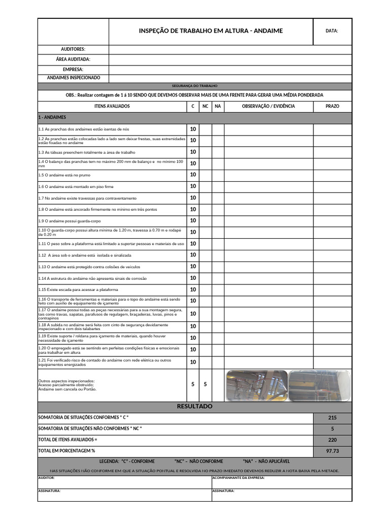 CHECK LIST ANDAIME (2) | PDF