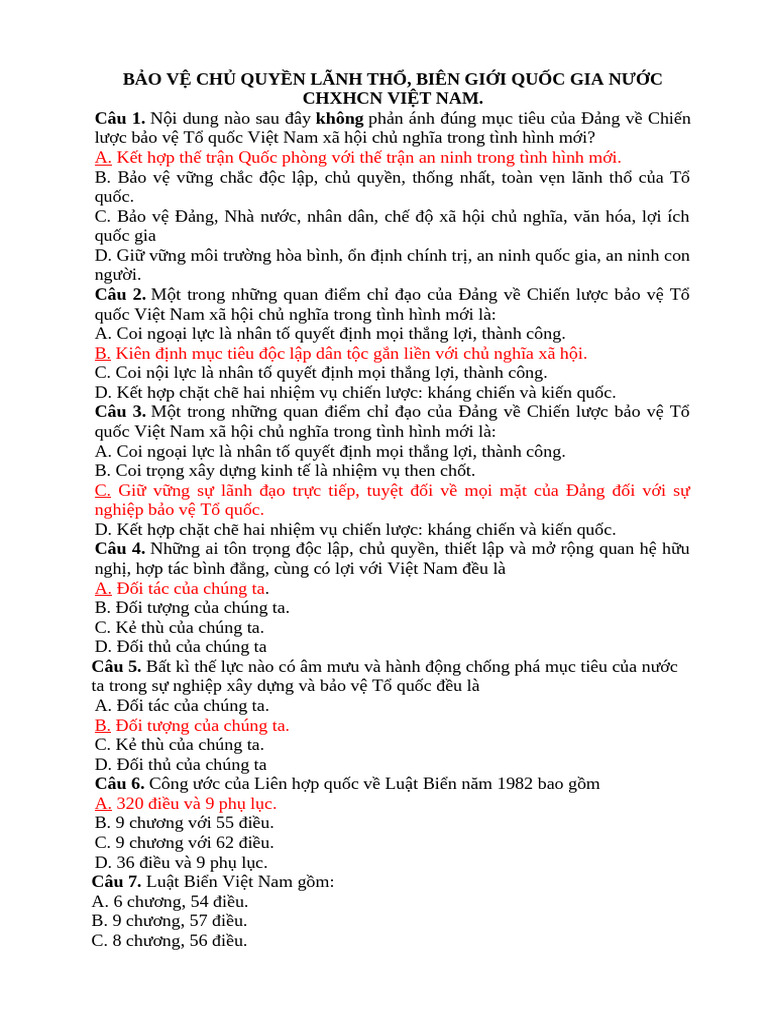 Bai 1 Bao Ve Chu Quyen Lanh Tho, BG Quoc Gia Nnuoc CHXHCNVN | PDF