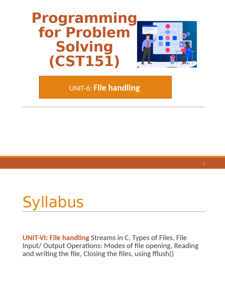 Unit VI-Part1 | PDF | Computer File | Input/Output