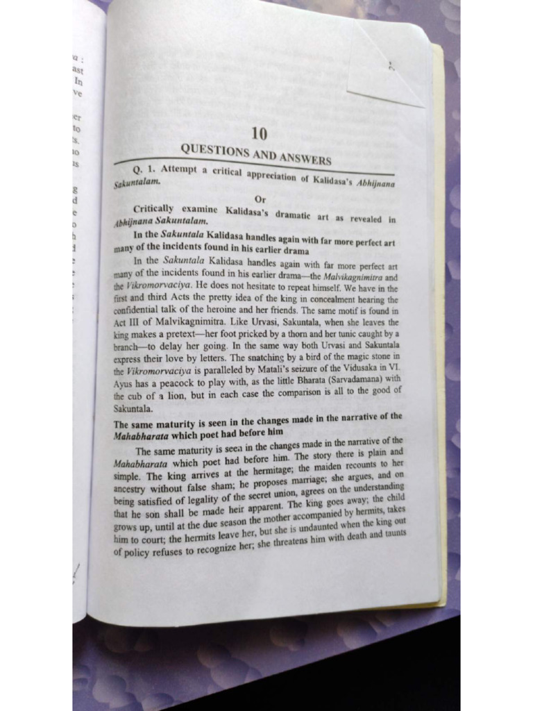 Ques-Ans Shakuntalam | PDF