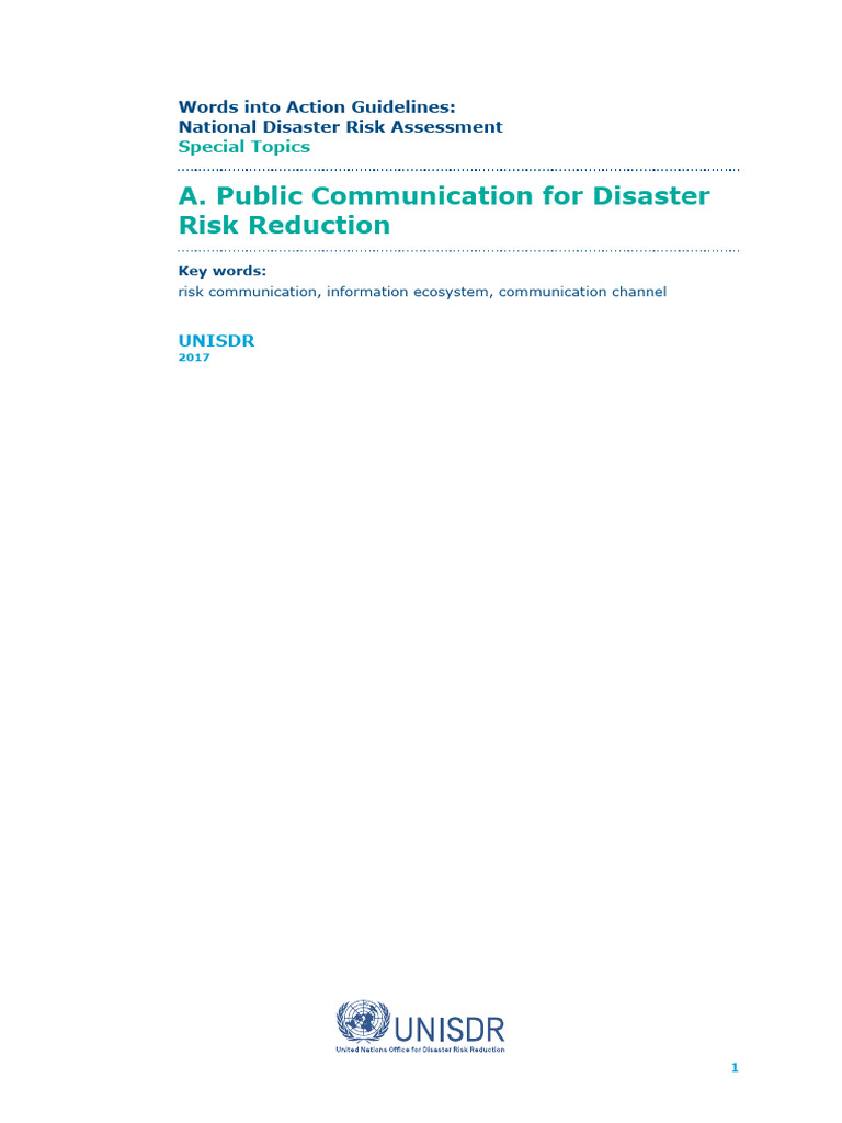 Public Communication For Disaster Risk Reduction - United Nations Isdr ...