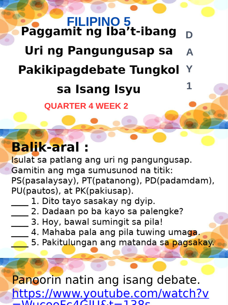 Q4 W2-Filipino 5 | PDF