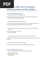 File Handling Question Bank CBSE 2019 2024 | PDF