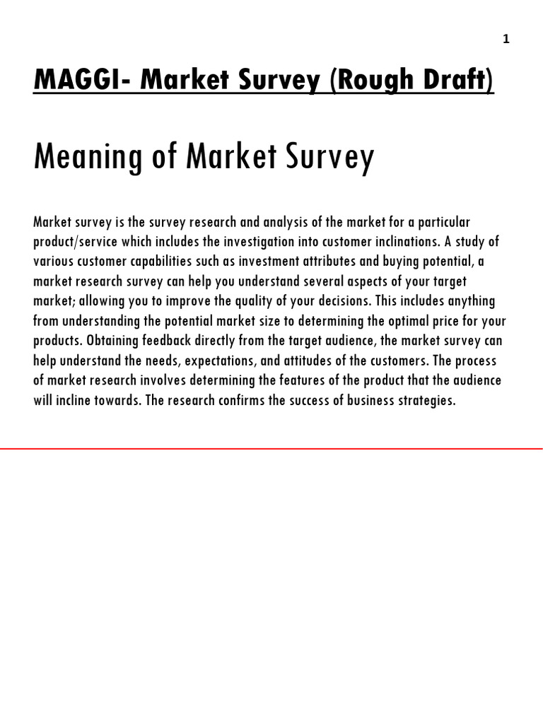 MARKET SURVEY (Rough Draft) | PDF | Survey Methodology | Marketing Research