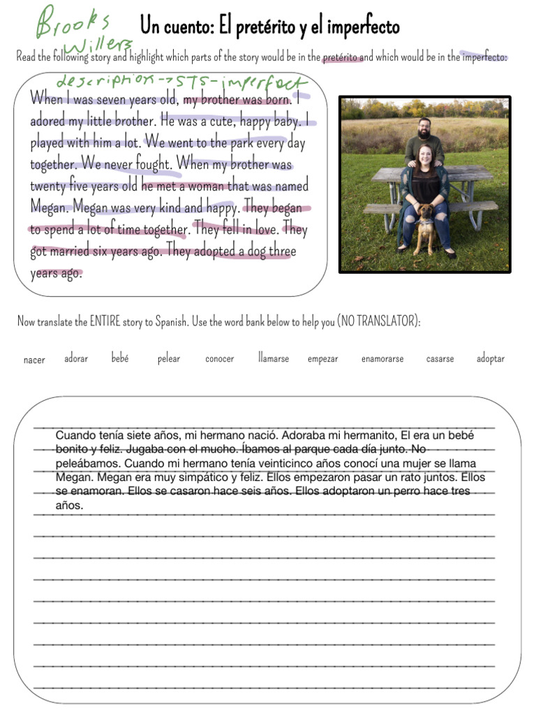 SP3 U16 Un Cuento - El Pretérito y El Imperfecto | PDF