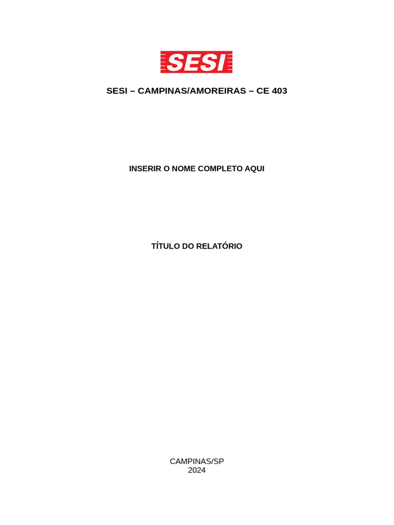 Template Relatório 1° Anos | PDF