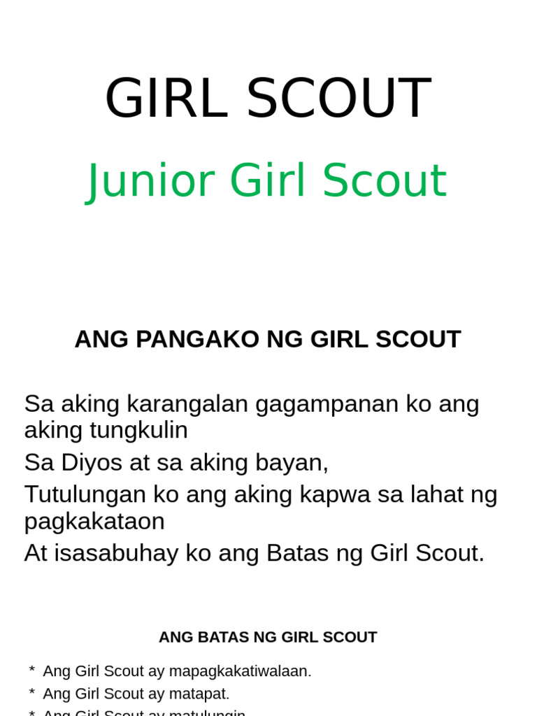 Pangako at Batas NG Girl Scout | PDF