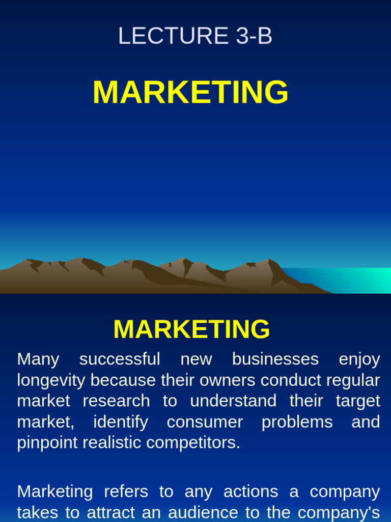 Lecture 3B - Marketing Concept | PDF | Marketing | Pricing