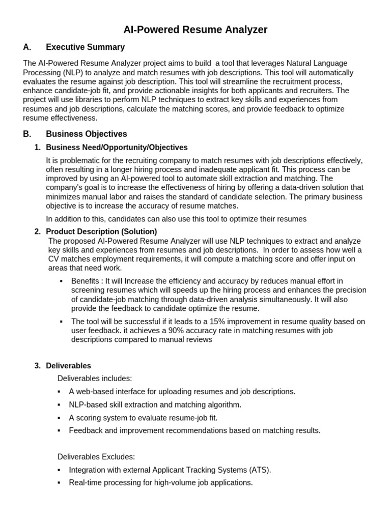 Week 1 - Project Proposal - F24 | PDF | Recruitment | Résumé