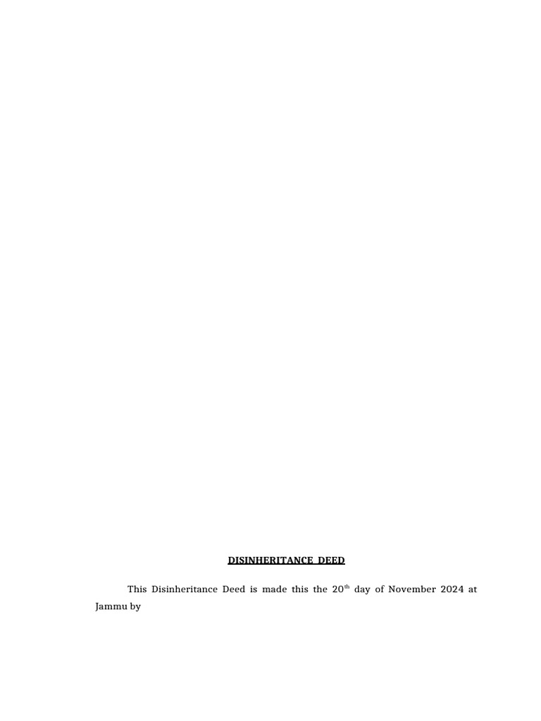 Disinheritance Deed of Kamal Lal Dream City Muthi - 083244 | PDF