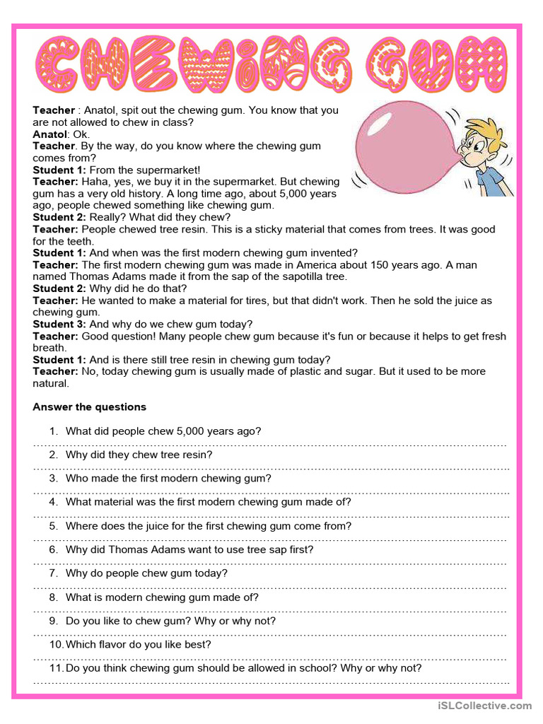 Dialogue - Chewing gum - children | PDF