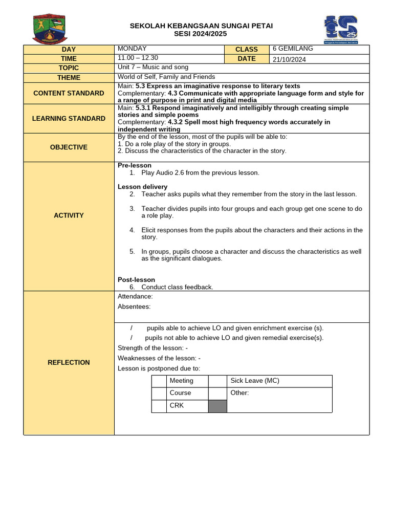 LESSON PLAN WEEK 30 | PDF | Linguistics | Human Communication