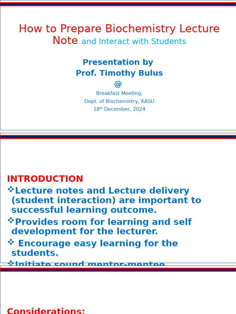 Preparing Lecture Notes | PDF | Lecture | Learning