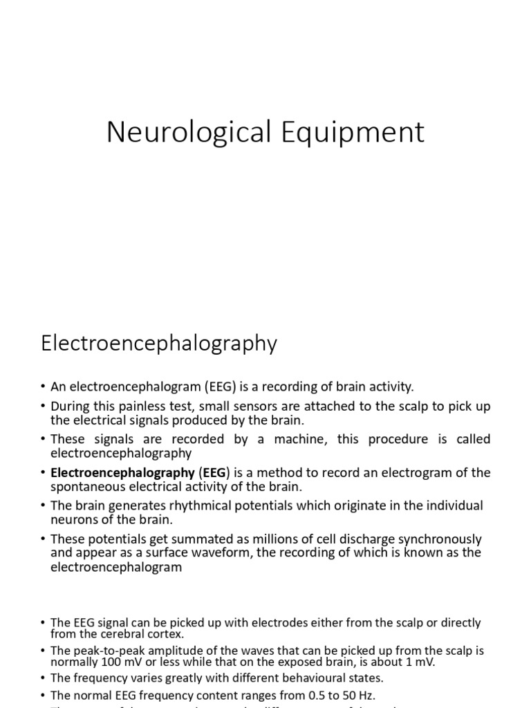 Neurological Equipment (1) | PDF | Electroencephalography | Frequency ...
