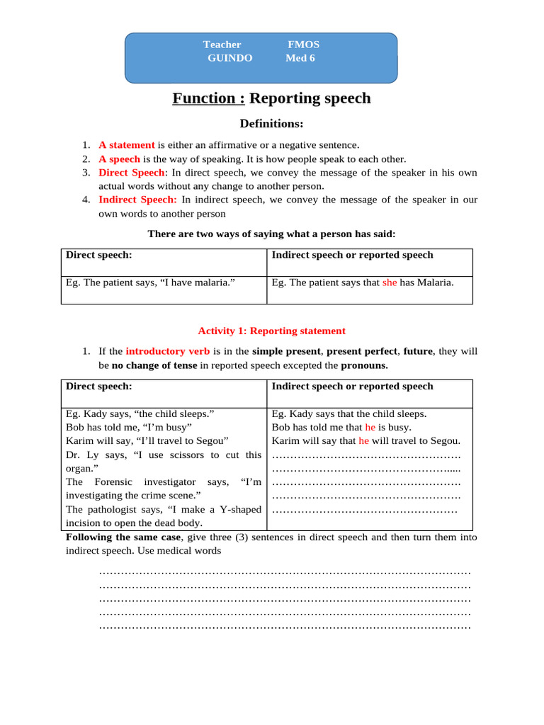 Function Report Speech 2 | PDF | Linguistic Morphology | Linguistics
