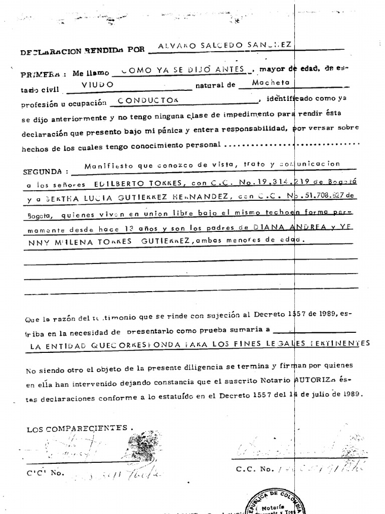 Declaracion Juramentada Alvaro Salcedo | PDF