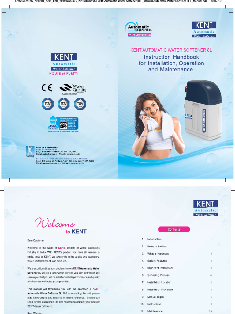 Kent Automatic Water Softener 8L-1 | PDF
