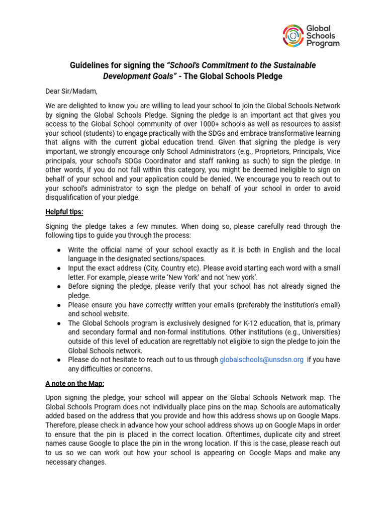 Guideline for Signing the Pledge (1) | PDF