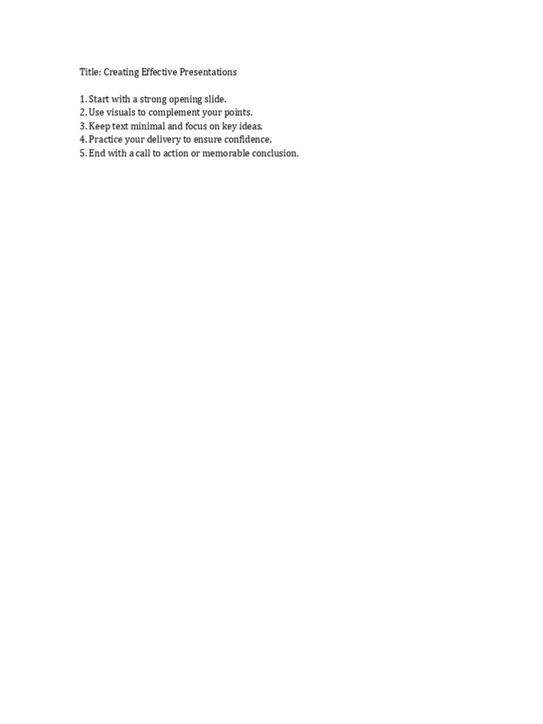 Tips For Effective Presentations Pdf