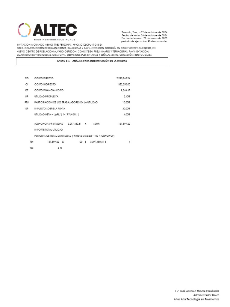 Calculo de Utilidad 1 | PDF