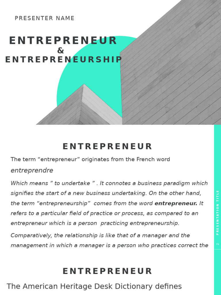 Defining ENTREP | PDF