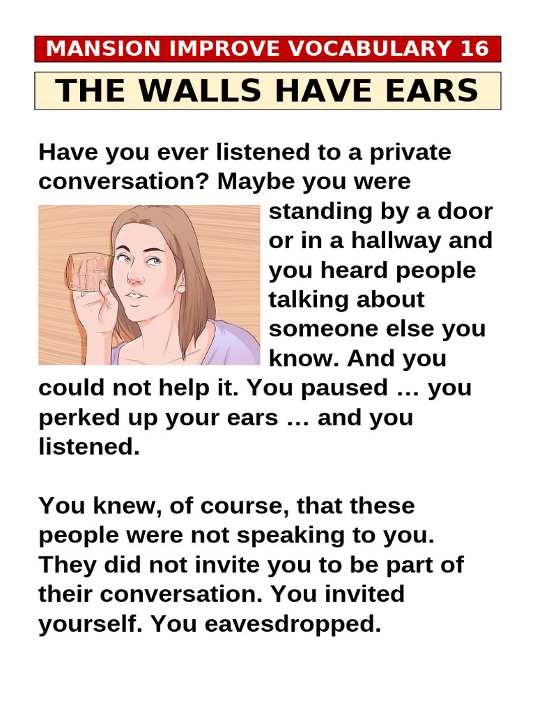 Eavesdropping: Origins and Uses | PDF | English Language | Linguistic ...