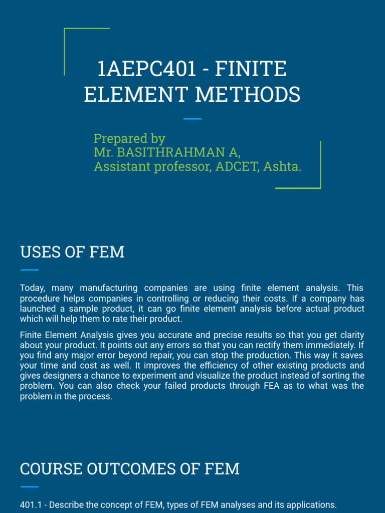 FEM Lecture-1 | PDF | Finite Element Method | Mechanical Engineering