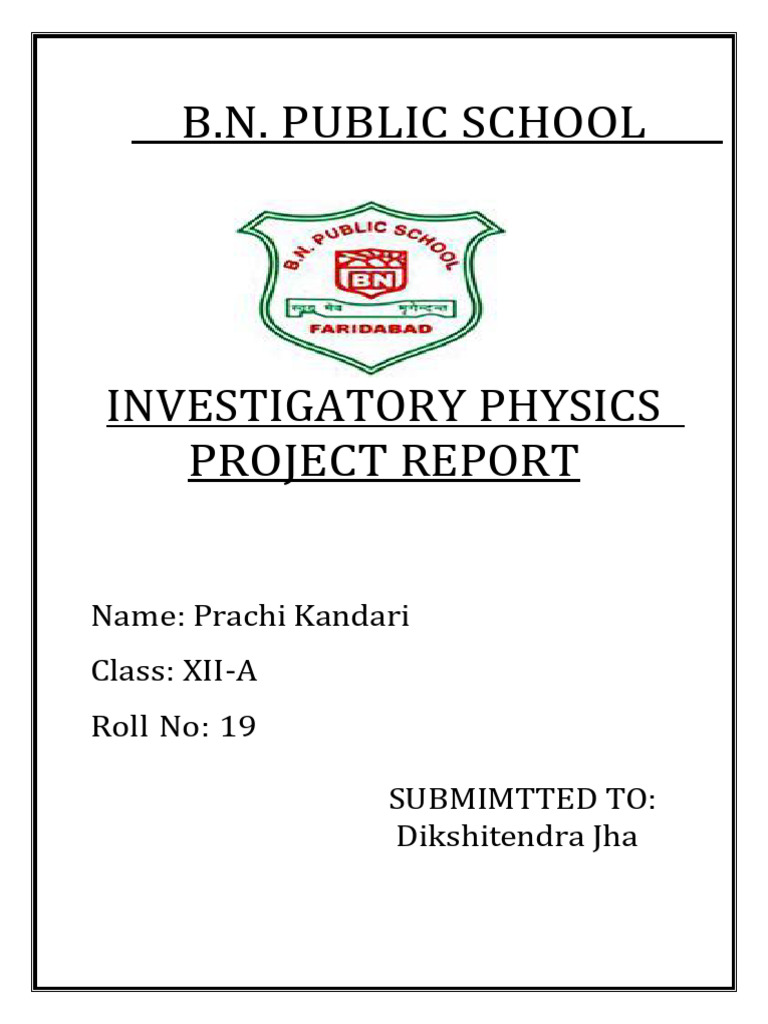 Self Inductance of a Coil Project Report | PDF | Inductor | Inductance