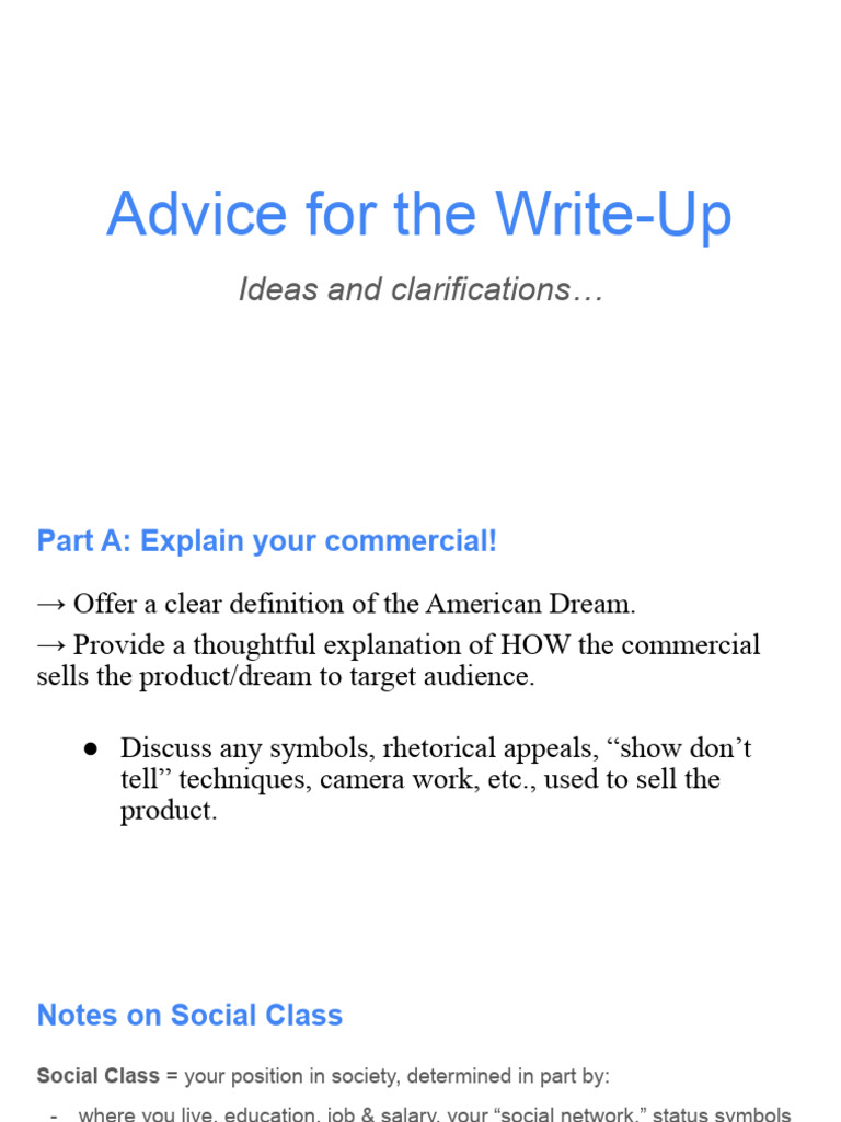Advice for the Write-Up | PDF