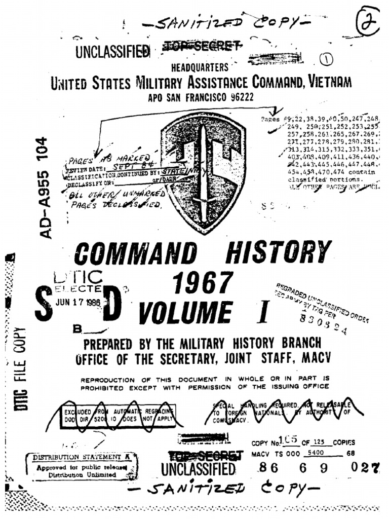 USMACV Command History 1967 Volume I | PDF | Viet Cong | Vietnam War