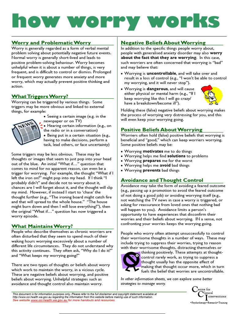 Understanding Worry and Its Triggers | PDF | Mental Health ...