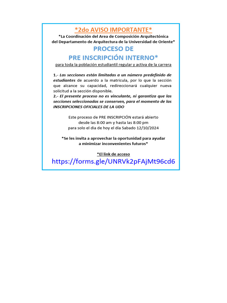 2do AVISO IMPORTANTE | PDF