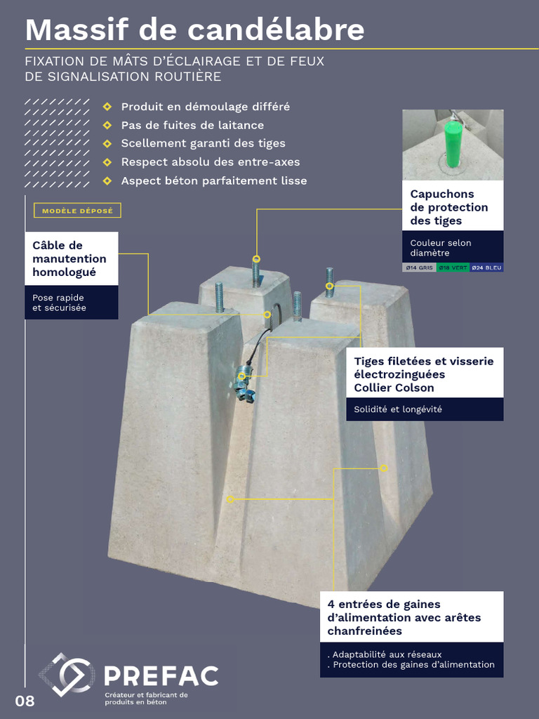 Massif de candélabre : fixation et pose | PDF