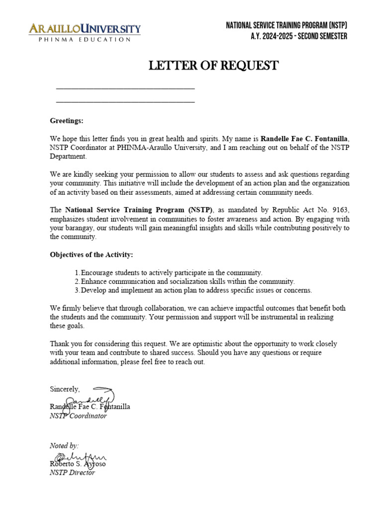 Letter For Periodical Output 1 | PDF