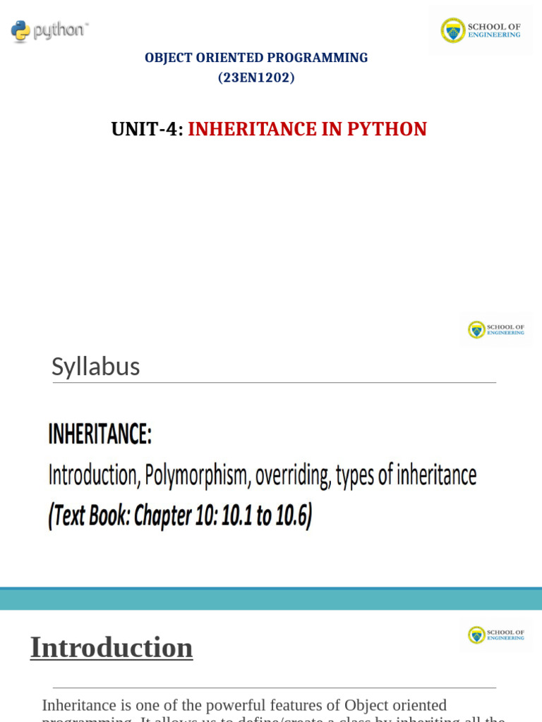OOP UNIT 4 Inheritance 1 | PDF | Class (Computer Programming ...