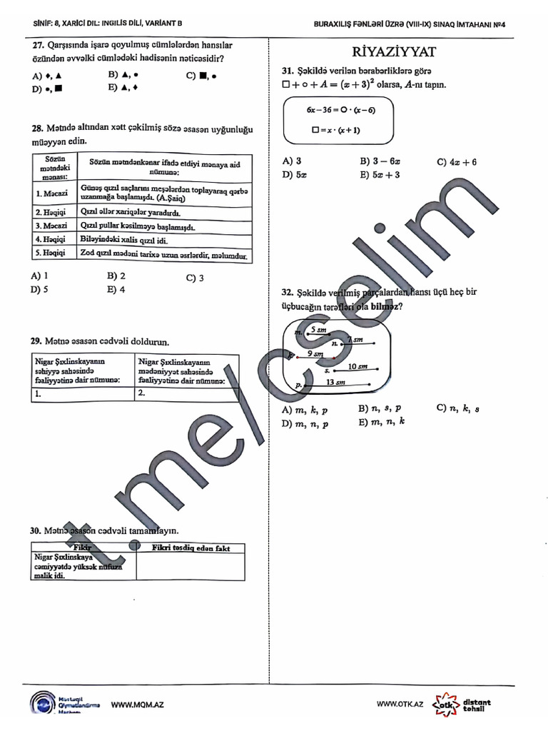 8-Ci Sinif Otk 15 Dekabr 2024 | PDF