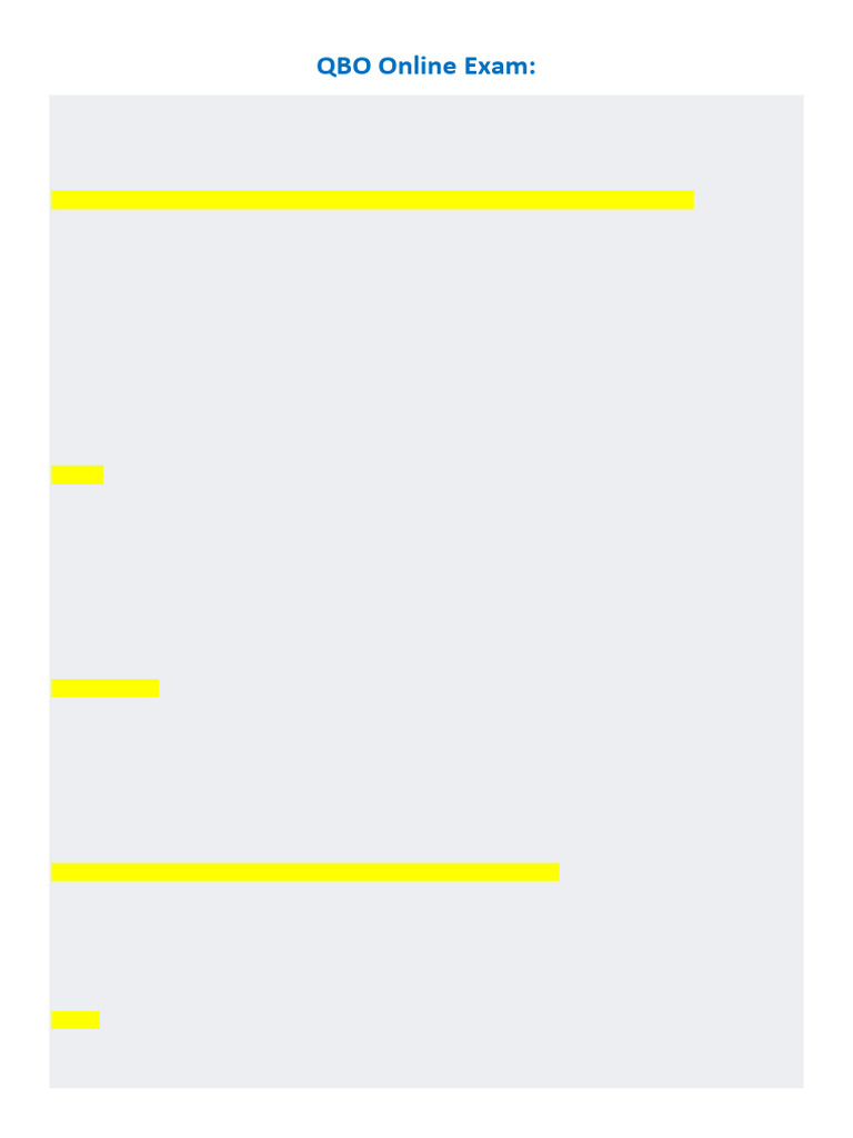 MCQ Questions in QuickBooks ProAdvisor Exam-50 | PDF | Quick Books ...