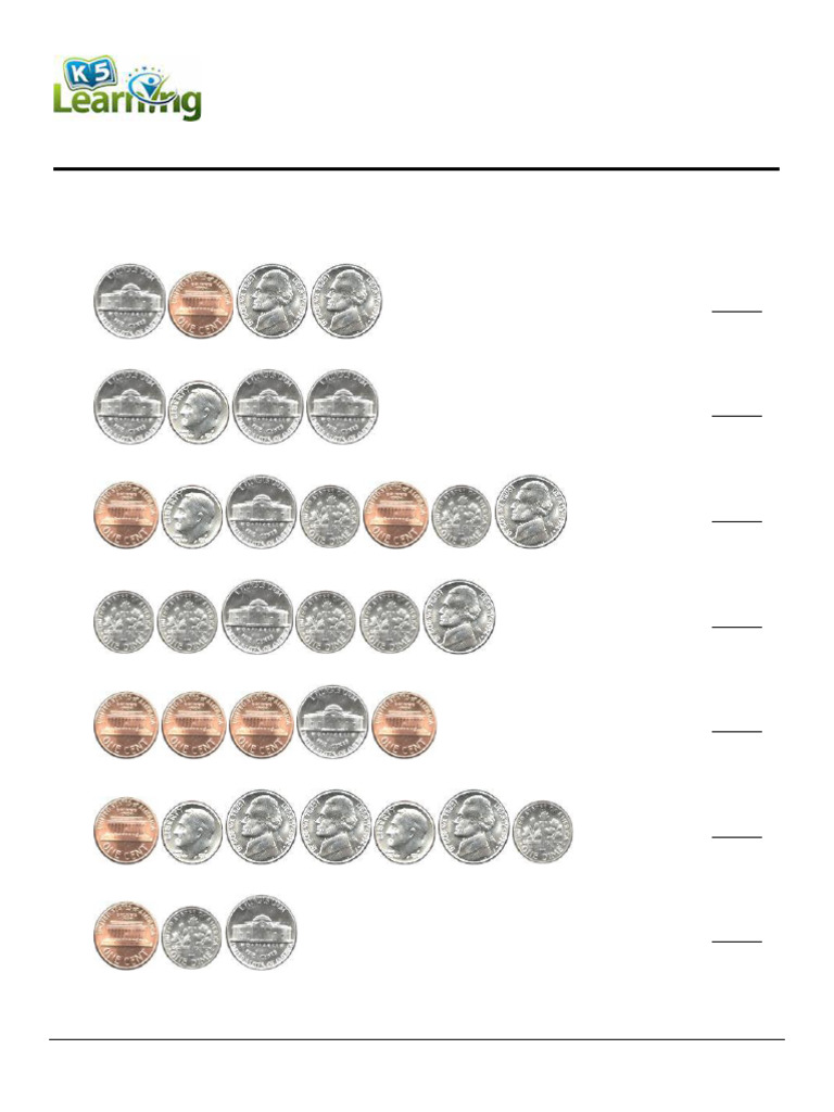 Grade 2 Counting Money Pennies Nickels Dimes C | PDF
