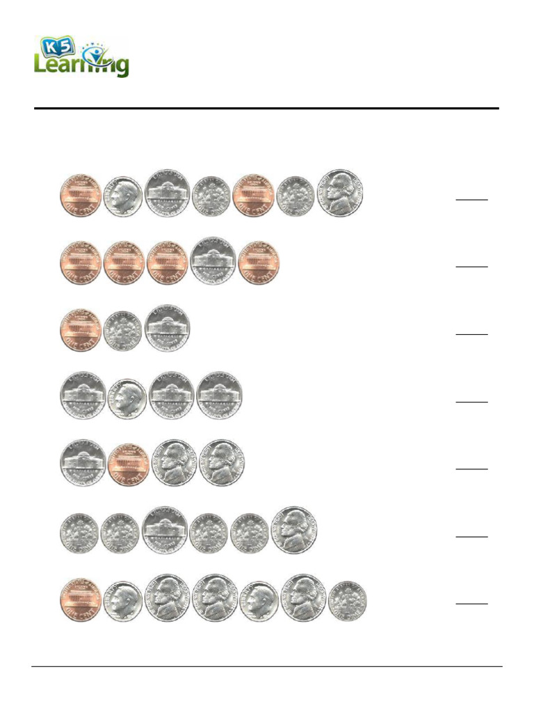 Grade 2 Counting Money Pennies Nickels Dimes e | PDF