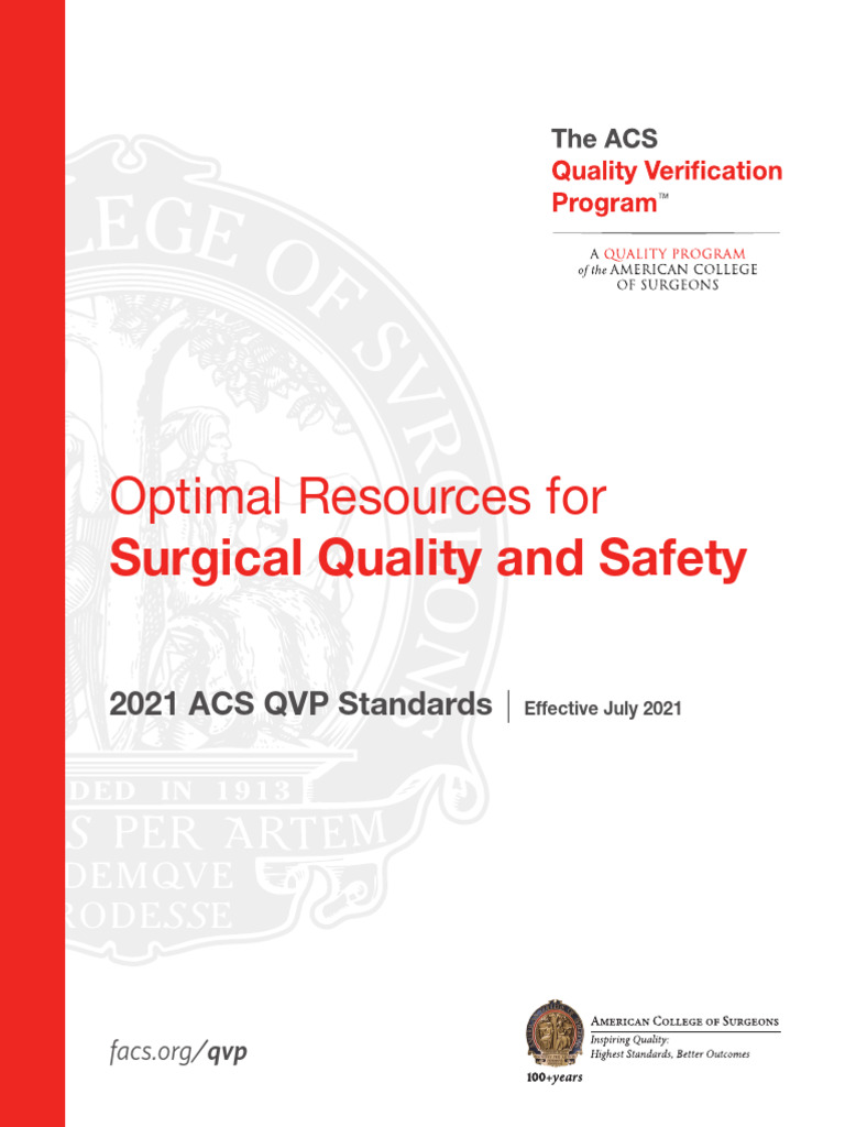 2021 Acs Qvp Standards | PDF | Surgery | Hospital