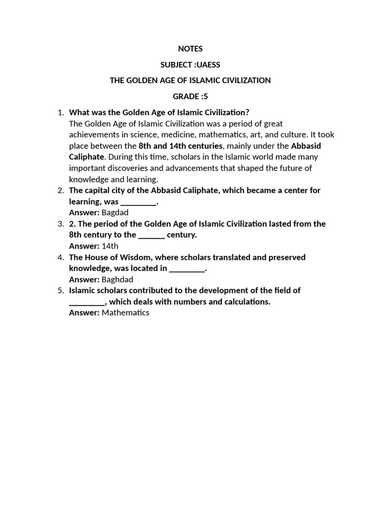 Golden Age Notes 5 | PDF